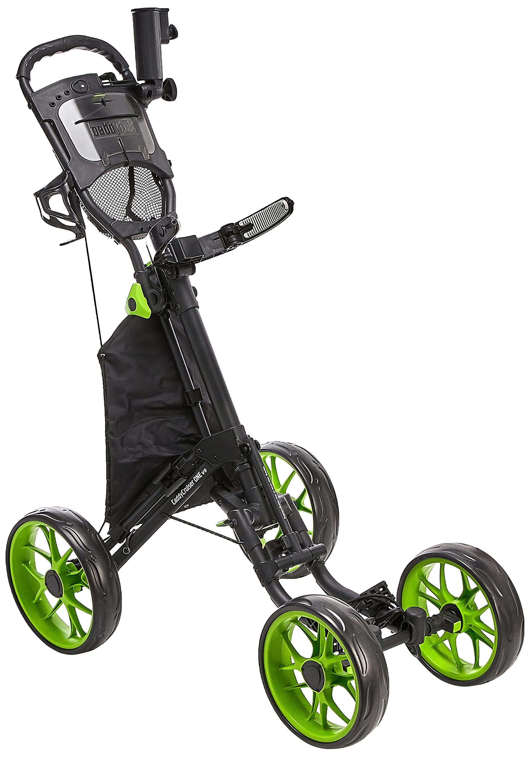 CaddyTek 4 Wheel Golf Push Cart - Caddycruiser One Version 8 1-Click ...