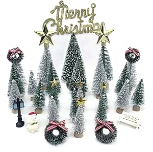 Amazon.com: NotiGat Miniature Christmas Pine Tree Mini Bottle Brush ...