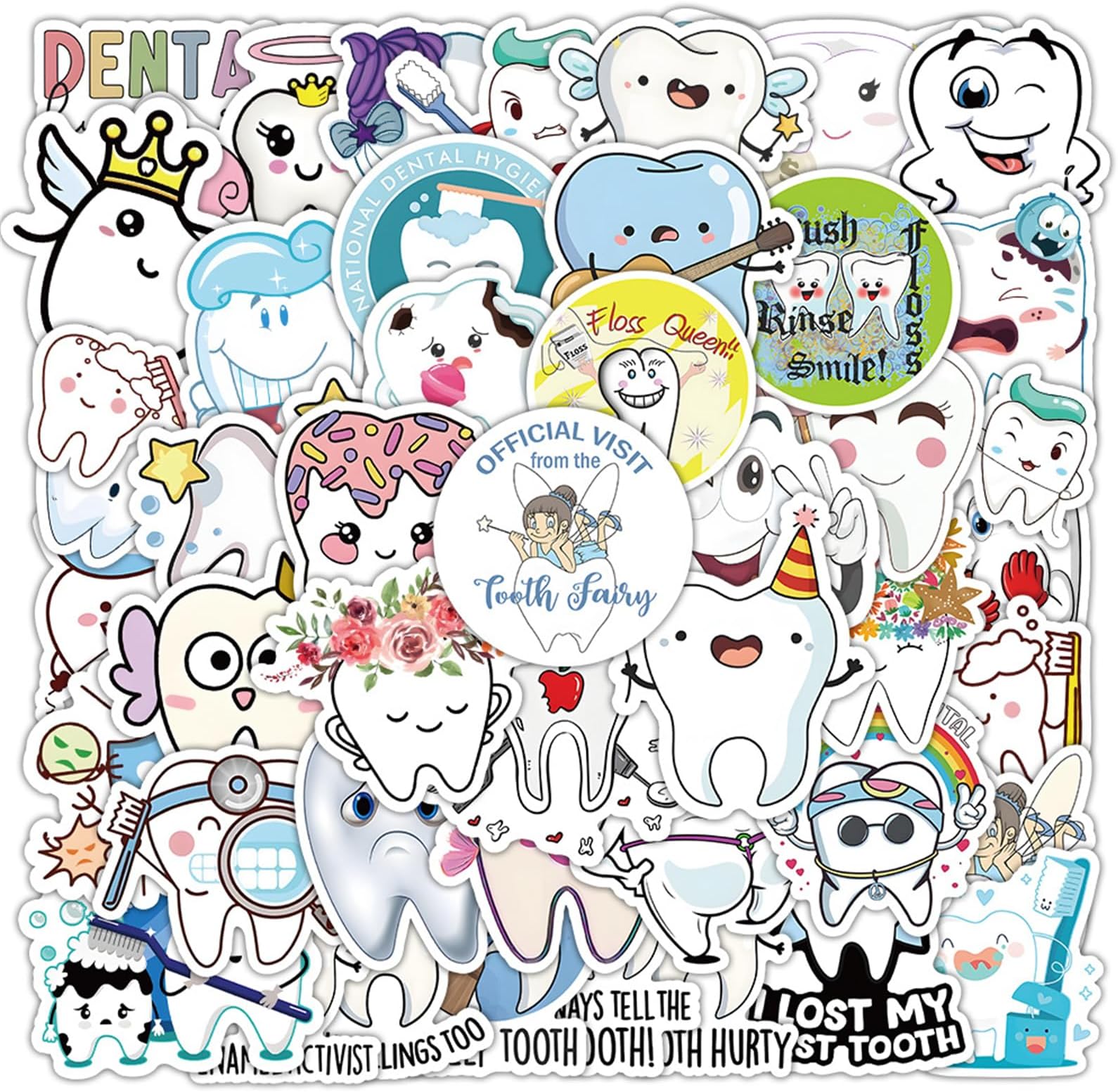 Amazon.com: SmileMakers Happy Tooth Shaped Stickers - Prizes and ...