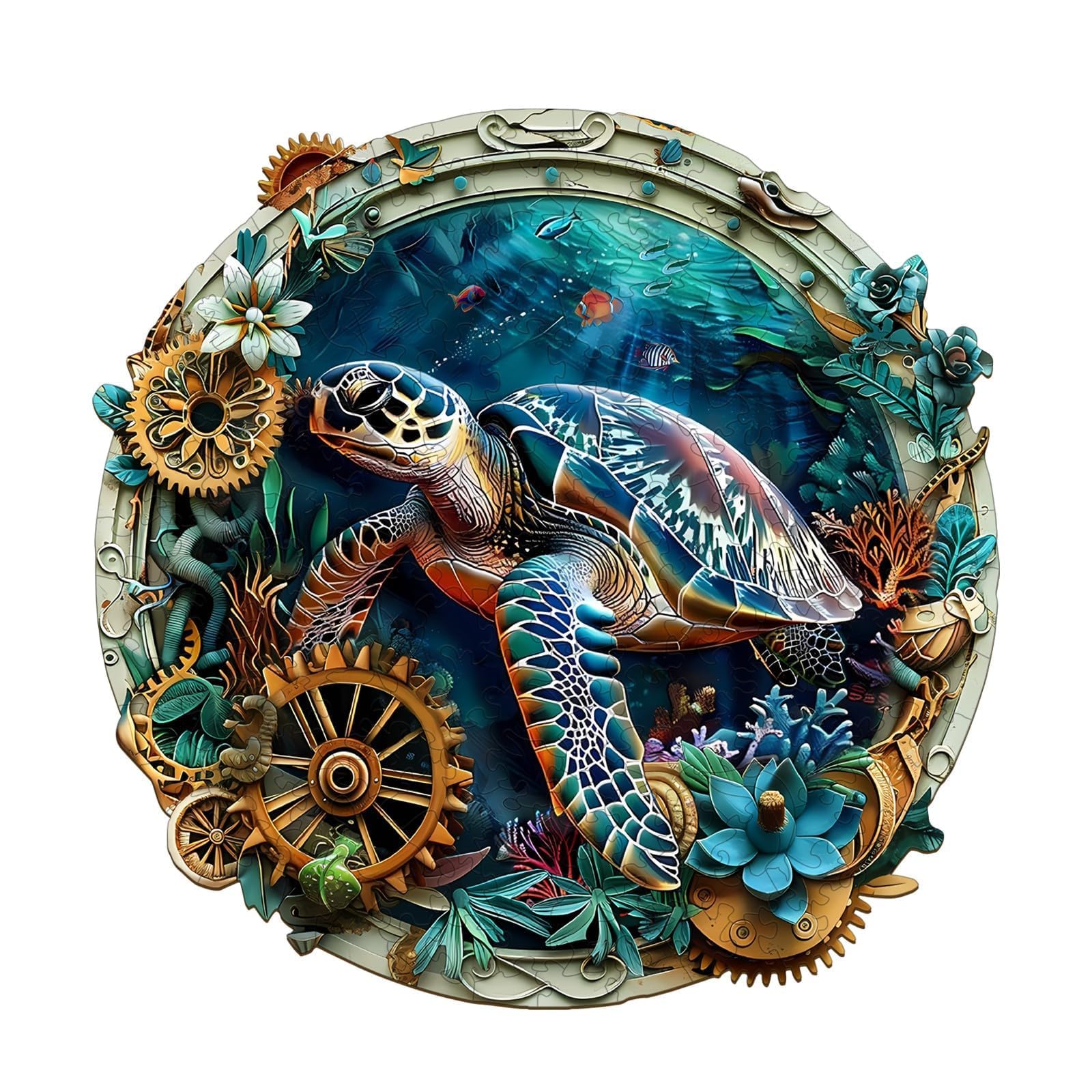Amazon.com: Wooden Puzzles for Adults, Embossed Sea Turtle Puzzle for ...