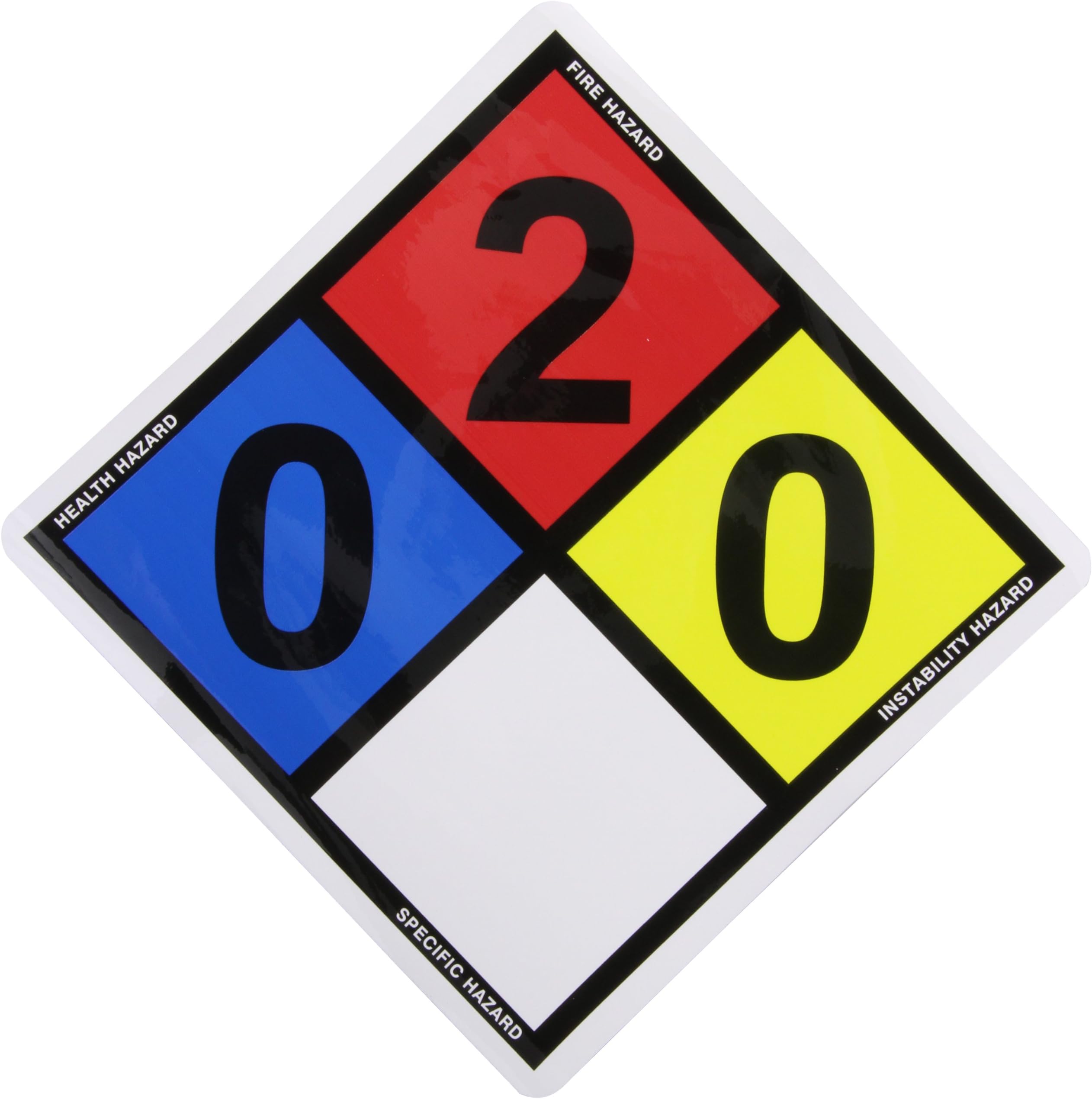 Amazon.com: NFPA 704 Diamond 1-2-0-0 Label Decal, 10 inch Vinyl for ...
