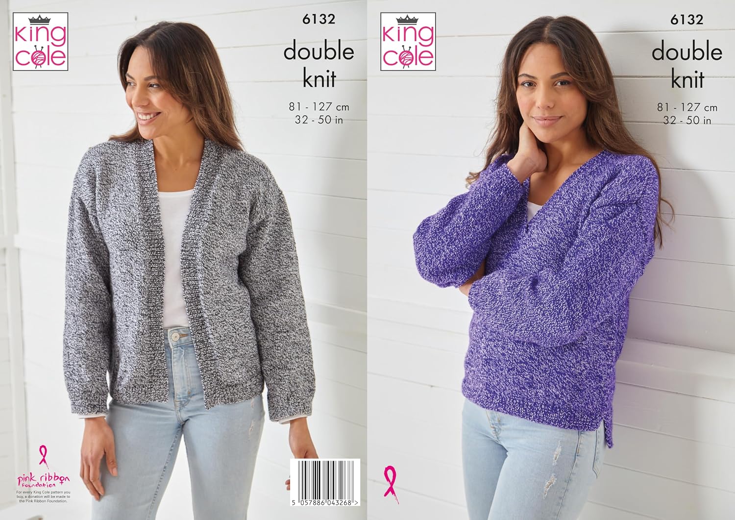 King Cole Women’s Knitting Pattern Double Knit Sweater and Cardigan ...