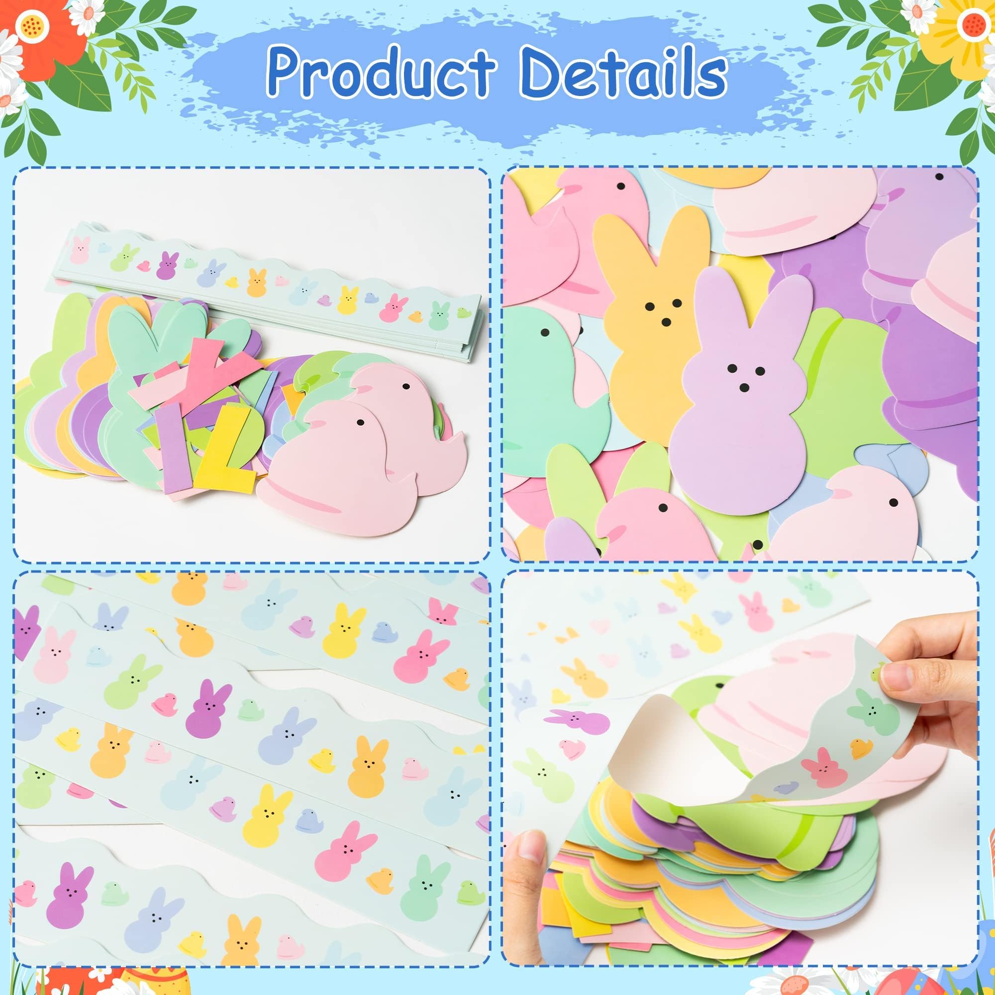 Snapklik.com : AsodSway Easter Bunny Bulletin Board Cutouts - 119Pcs ...