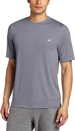 Alo Yoga Playera de Manga Corta para Rendimiento tee, Color Gris, Talla ...
