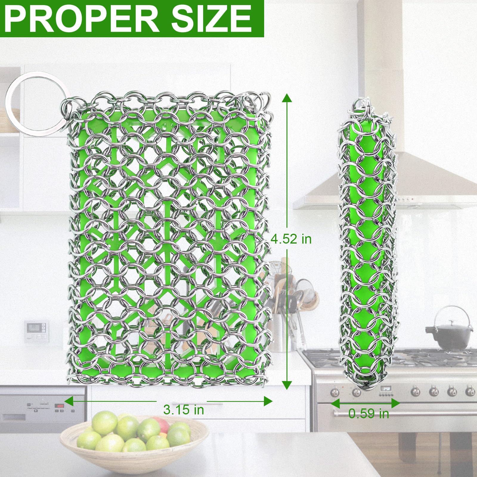 Snapklik.com : Cast Iron Scrubber Cleaner, Chainmail Scrubber For Cast ...