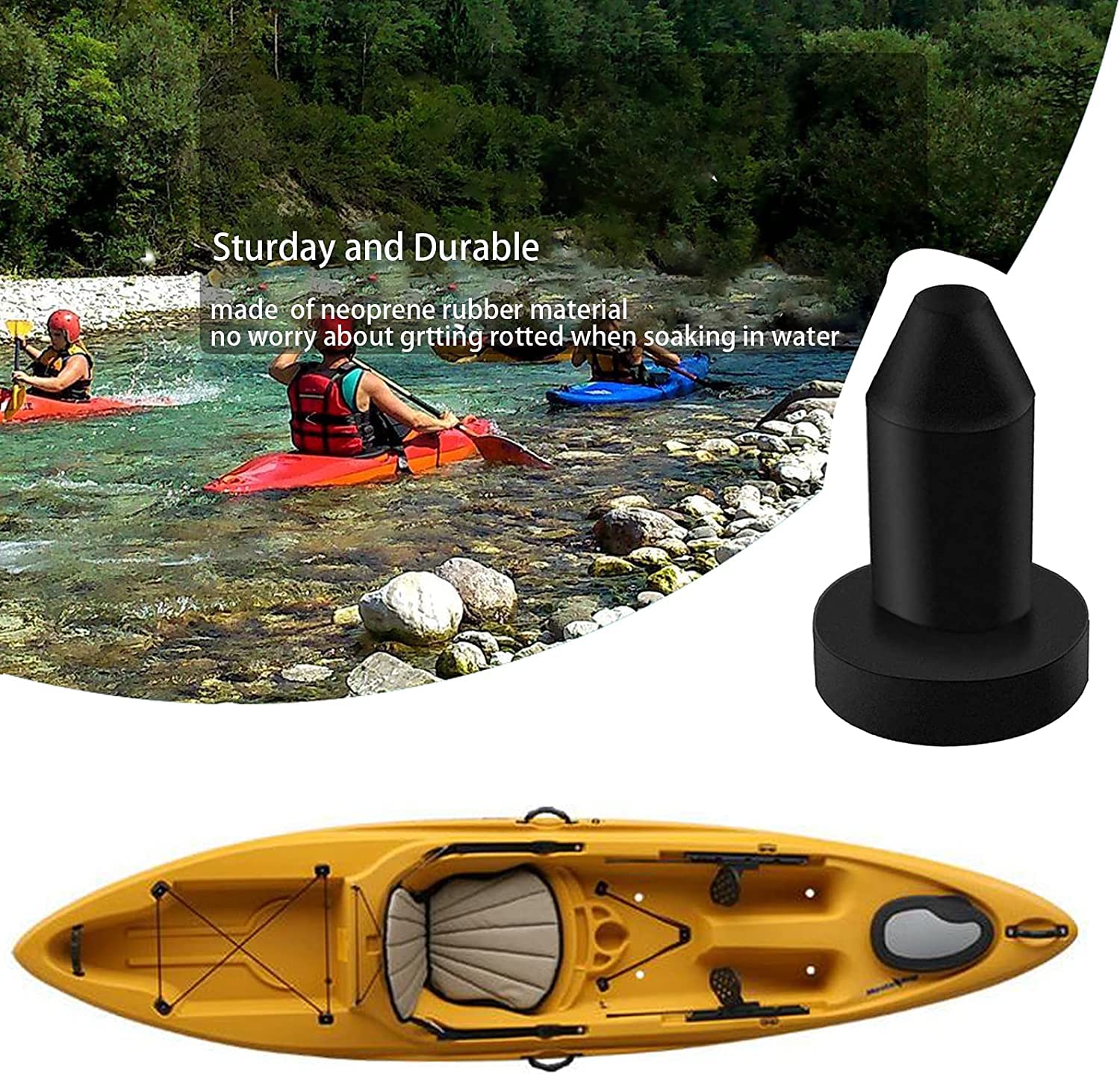 Snapklik.com : 8 Pack Kayak Drain Plug Silicone Scupper Plugs For Boat ...