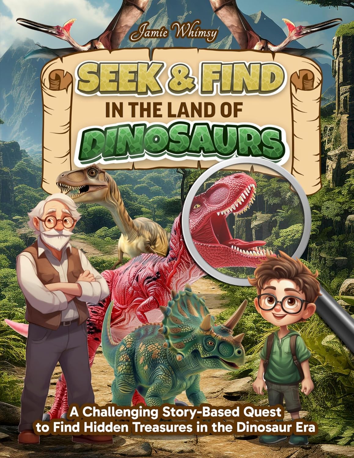 Amazon.com: Seek & Find in the Land of Dinosaurs: A Challenging Story ...