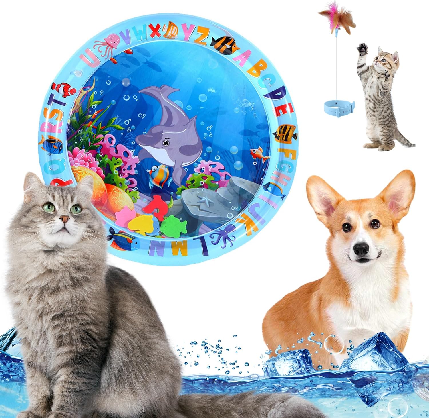 Amazon.com : IZIVE Sensor Water Playmat, Water Sensory Mat for Cats ...