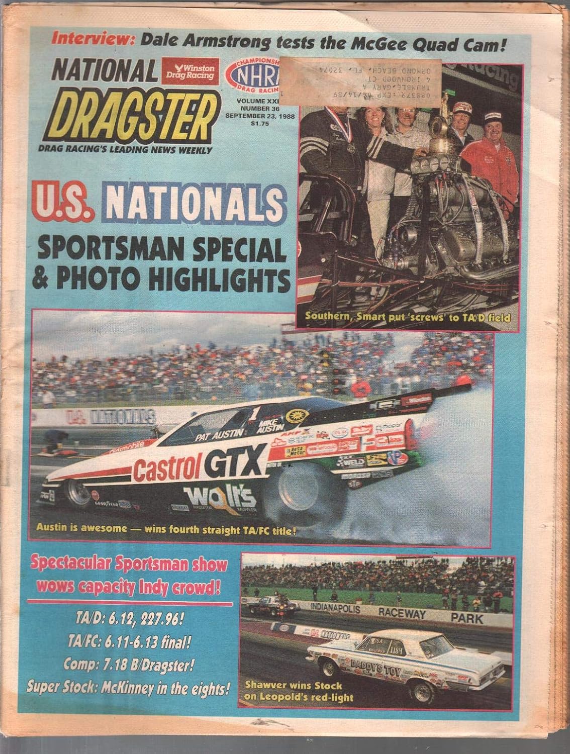 Amazon.com: National Dragster-NHRA 9/23/1988-U.S Nationals Sportsman ...