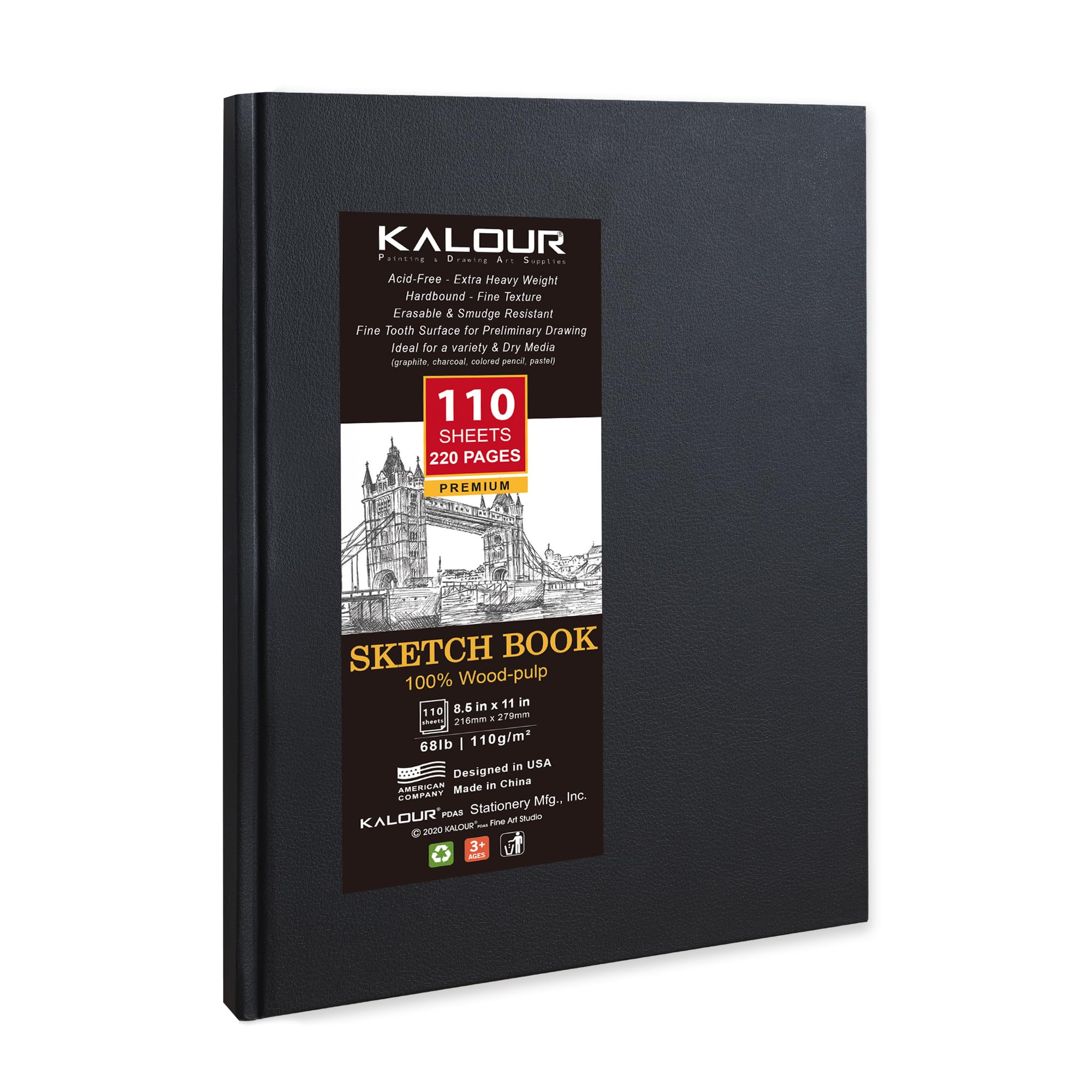 Snapklik.com : Kalour Hardcover Sketch Book,85x11,Pack Of 2, 220 Sheets
