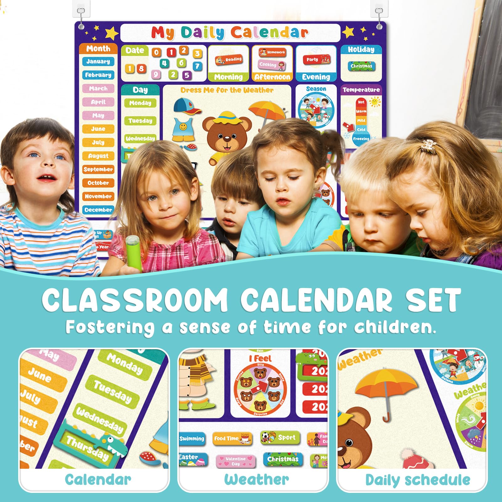 Snapklik.com : My Daily Calendar 34" X 26" Toddler Circle Time Learning ...