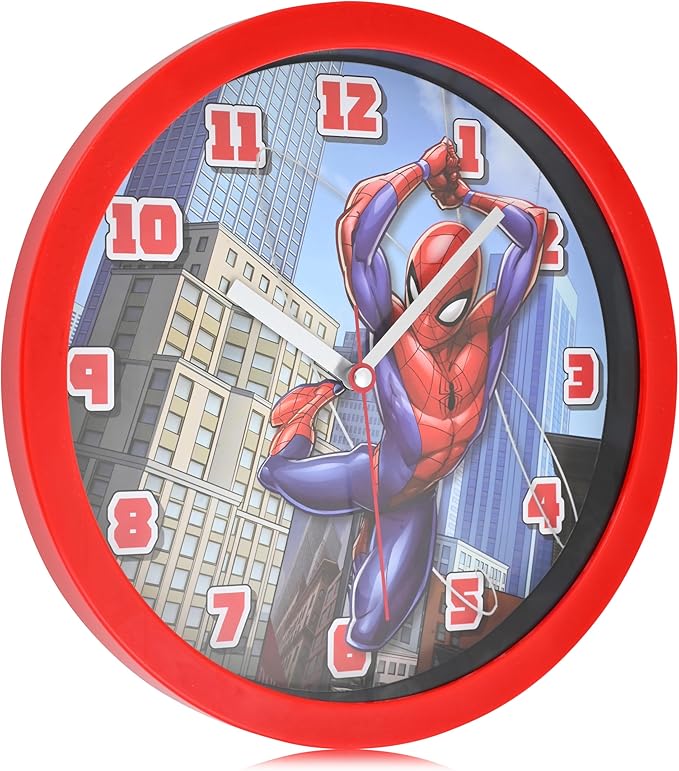 Amazon.com: Accutime Spiderman Kids Wall Clock - 12-inch Analog Clock ...
