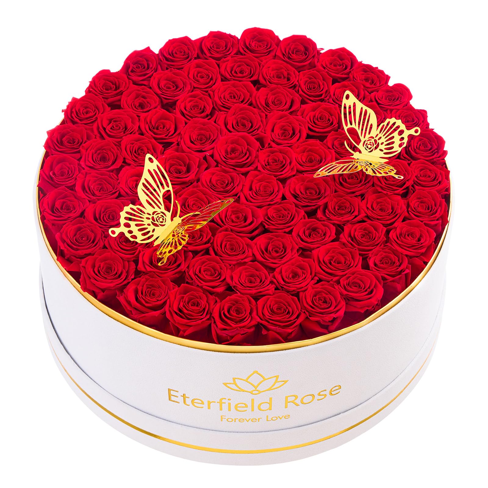 Amazon.com: Eterfield 77-Piece Preserved Roses in a Box, Forever ...