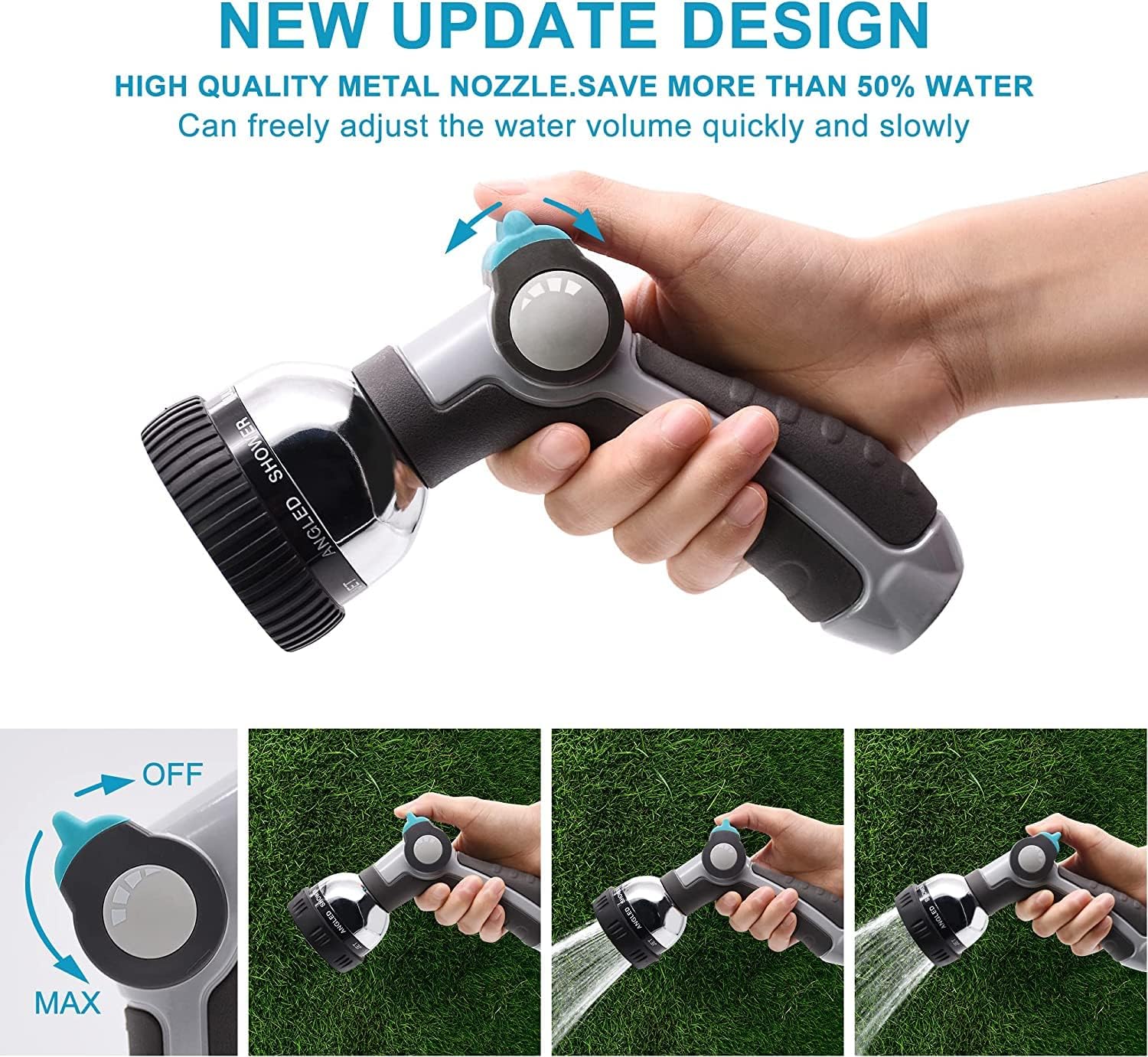 Snapklik.com : Garden Hose Nozzle Sprayer, 2 Pack 10 Watering Patterns ...