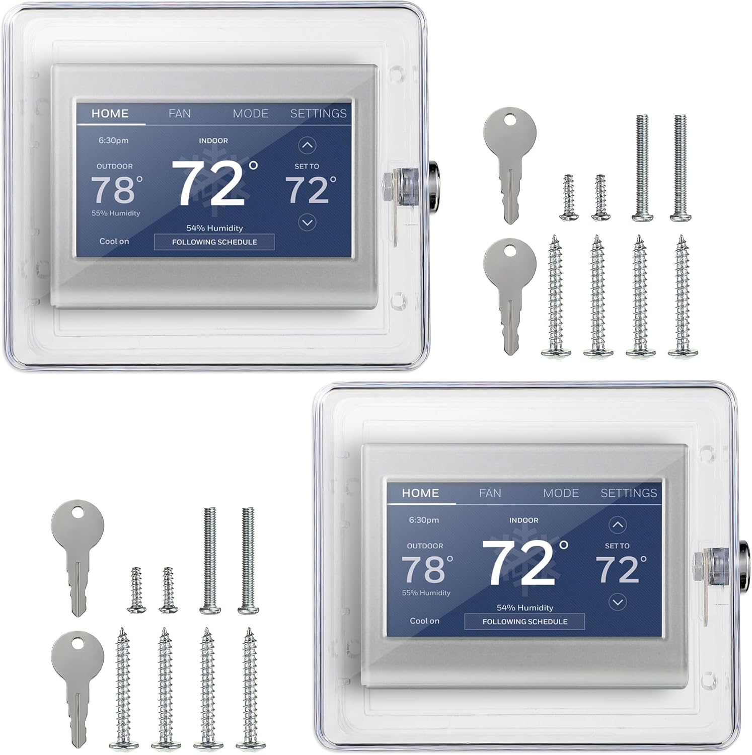 Dreyoo 2 Pack Thermostat Cover Box with Lock and Key Compatible with ...