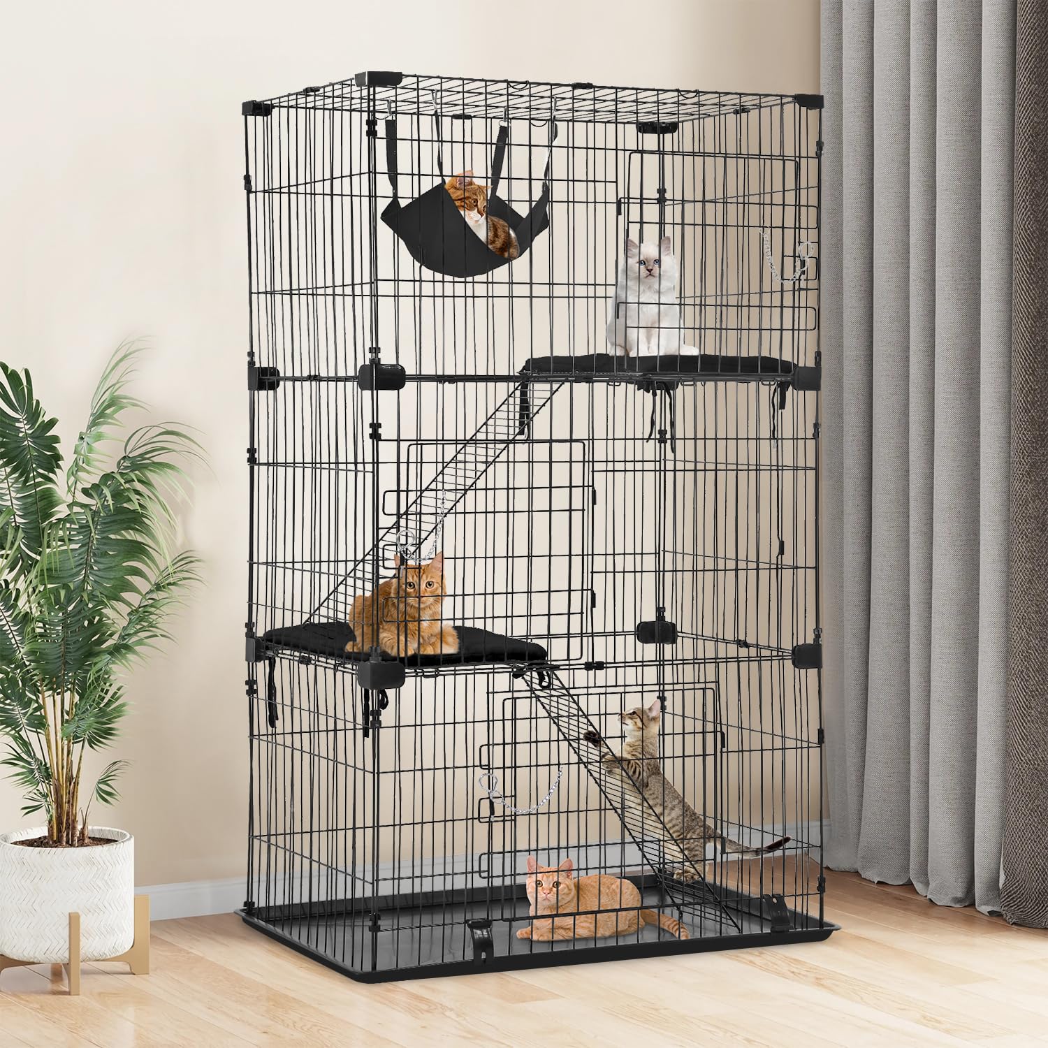 Snapklik.com : FDW 3 Tier 67 Inches Cat Cage Cat Enclosure Cat Playpen ...