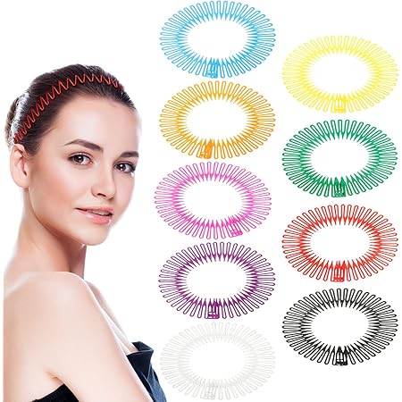 Amazon.com : 9 Pieces Full Circular Stretch Comb Flexible Plastic ...
