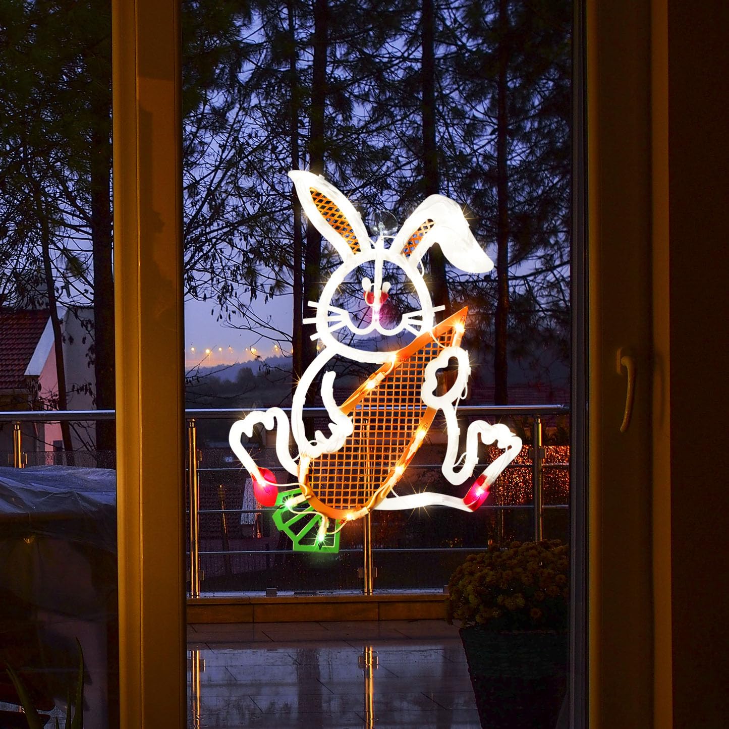Snapklik.com : 17 Inch Lighted Easter Bunny Rabbit Spring Window Silhouette