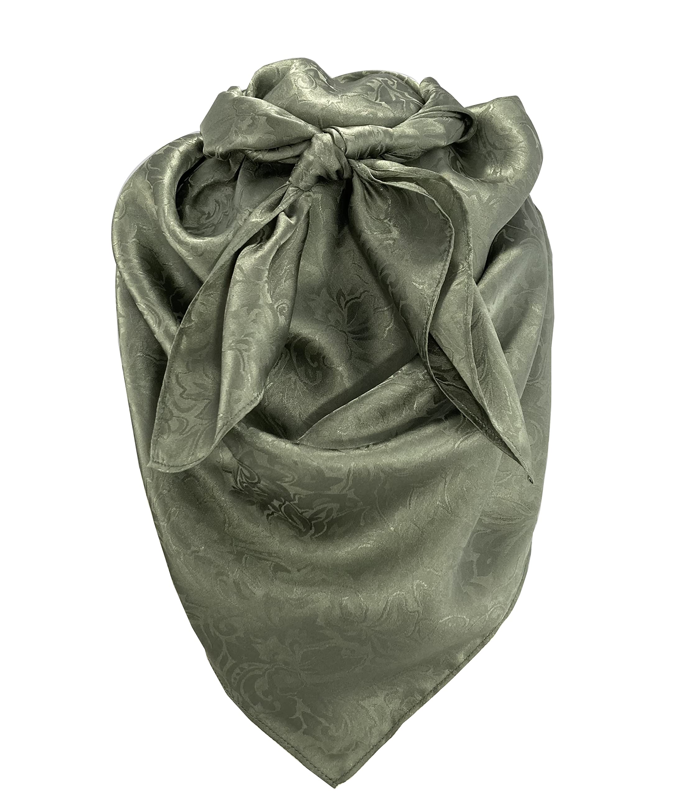 Yellowstone Wild Rag Western Bandana 100% Silk 35" Jacquard Dusty Sage ...