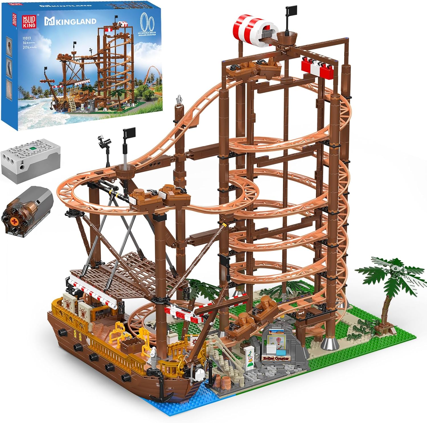 Amazon.com: Mould King 11013 Roller Coaster Amusement Park Building Set ...