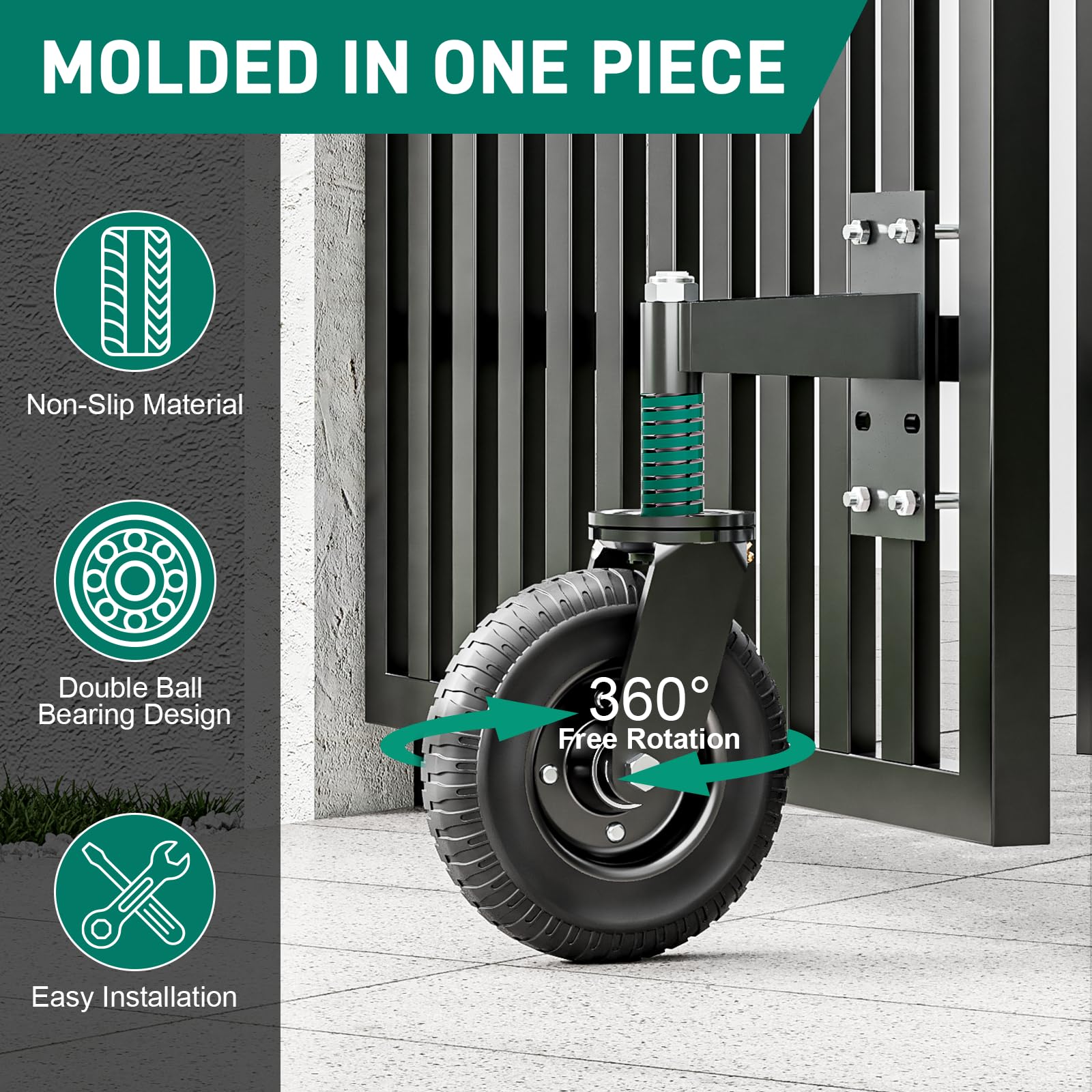 Snapklik.com : DOZAWA Gate Wheel, 8 Inch Heavy Duty Fence Gate Wheels ...