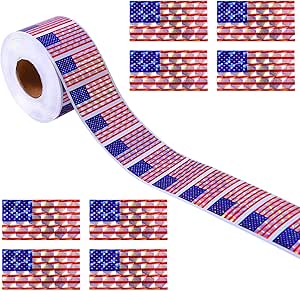 Amazon.com: Ruisita 600 Pieces Glitter Patriotic American Flag Sticker ...