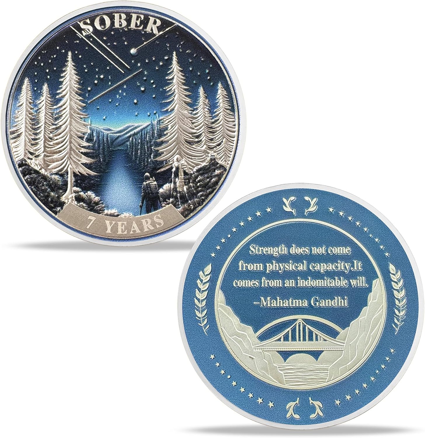 Amazon.com: 7 Year Sobriety Coin Gifts | Forest Wanderer AA Chip ...