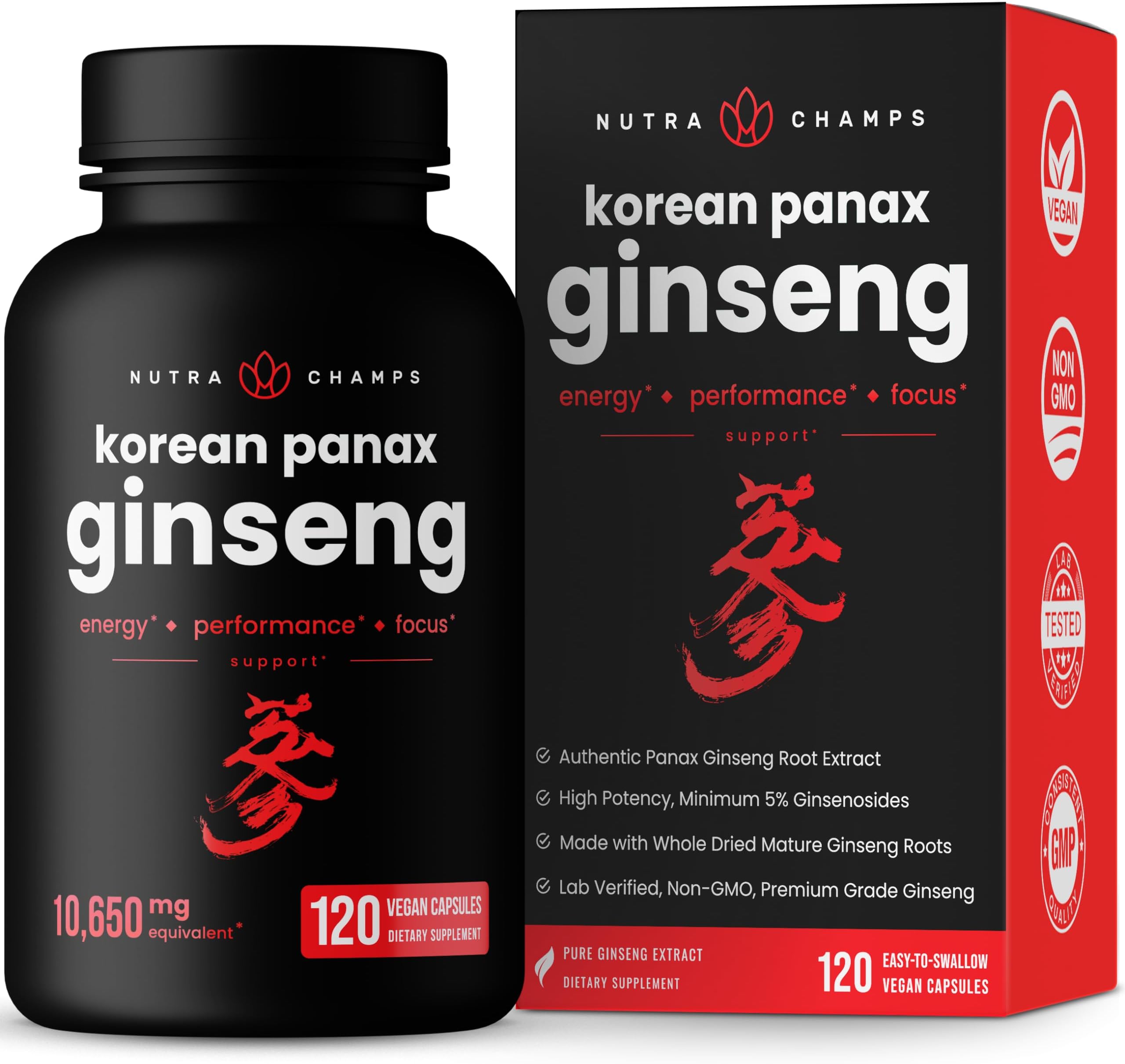 Amazon.com: NutraChamps Korean Red Panax Ginseng Capsules | Extra ...