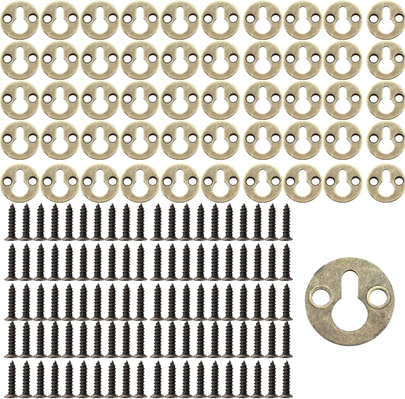 TAODAN 50PCS Mirror Picture Frame Locking Hole Hanger Bronze Metal ...