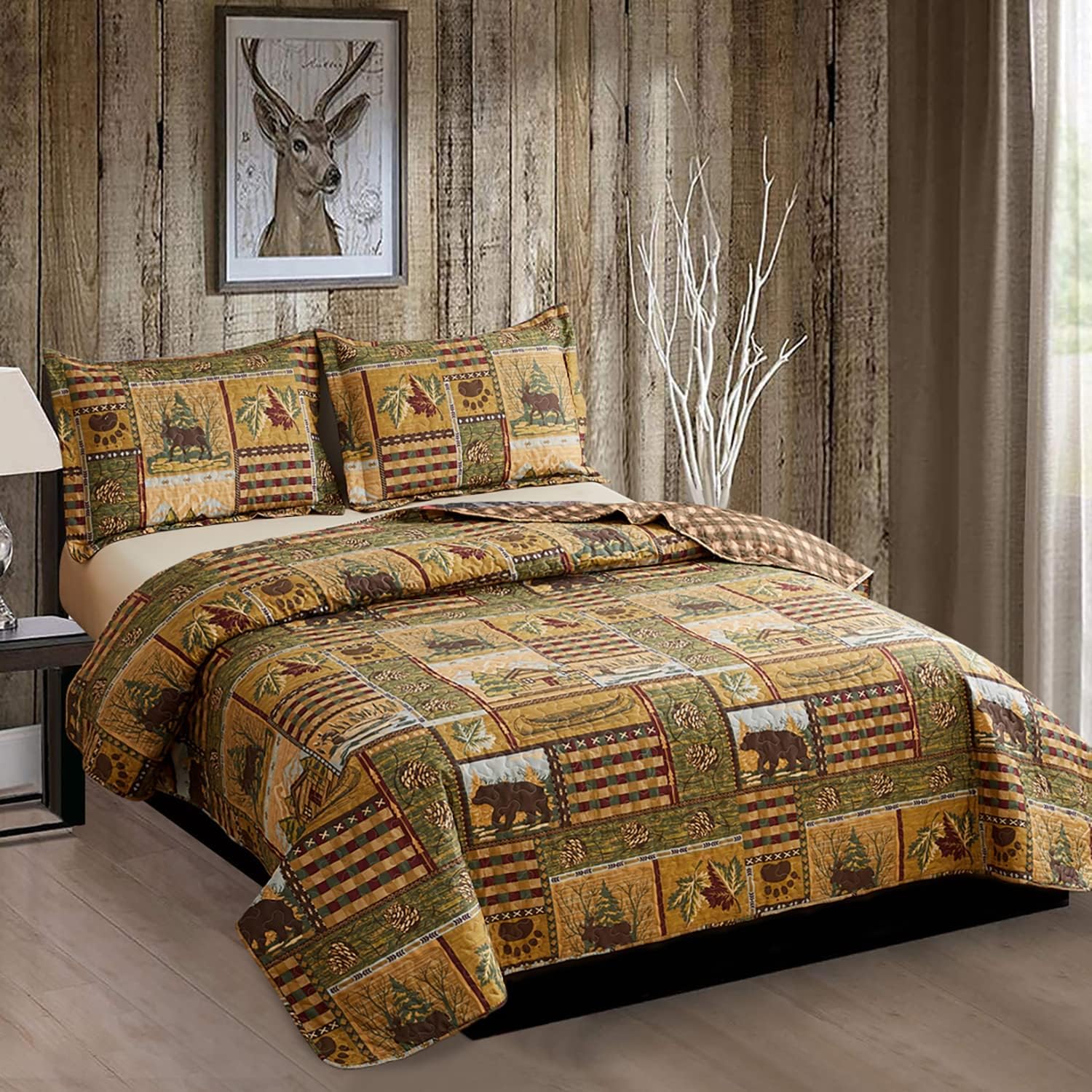 Buy Ycosy Rustic Quilt Bedding Set Full/Queen Size Bedspread Coverlet ...