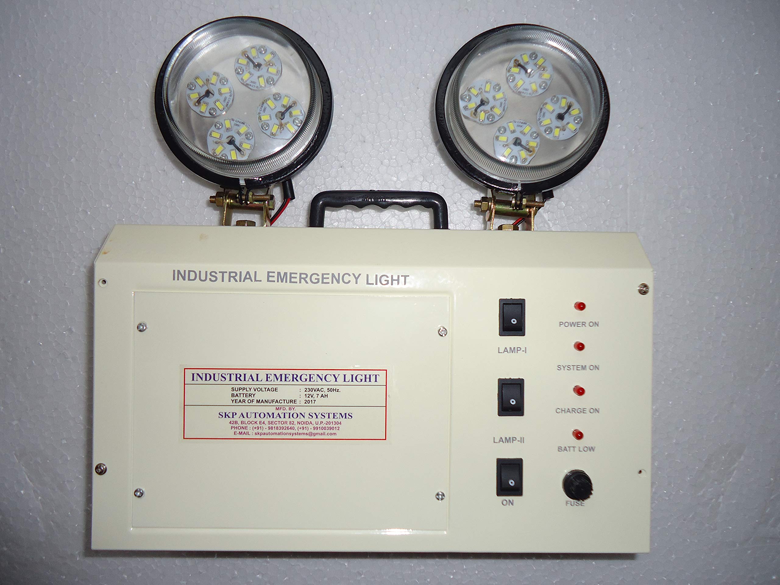 SKP Automation Systems Steel Emergency Light, White : Amazon.in: Sports ...