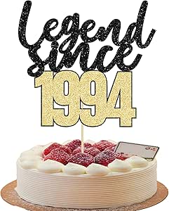 Amazon.com: Gyufise 1Pcs Legend Since 1994 Cake Topper Glitter Thirty ...