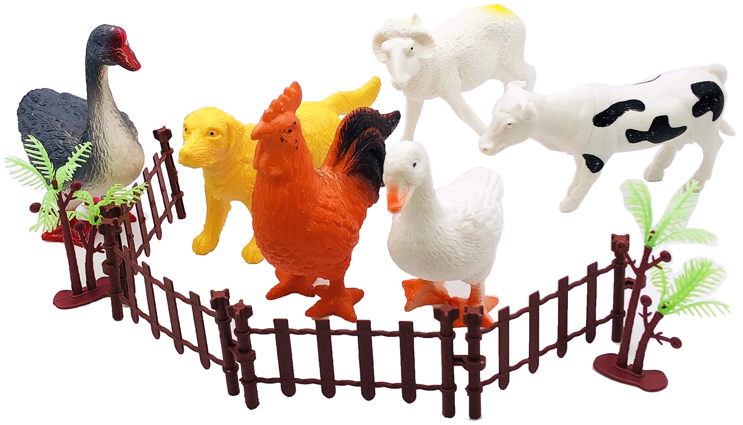 Toyify Plastic Basic Farm Animals Figures Realistic Tiny Animal Toys ...