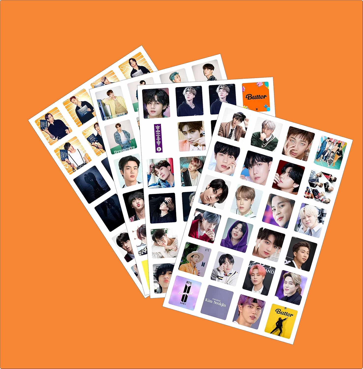 BTS Sticker's (All Members) Cute Small Photo Stickers Set of 4 Sheets ...
