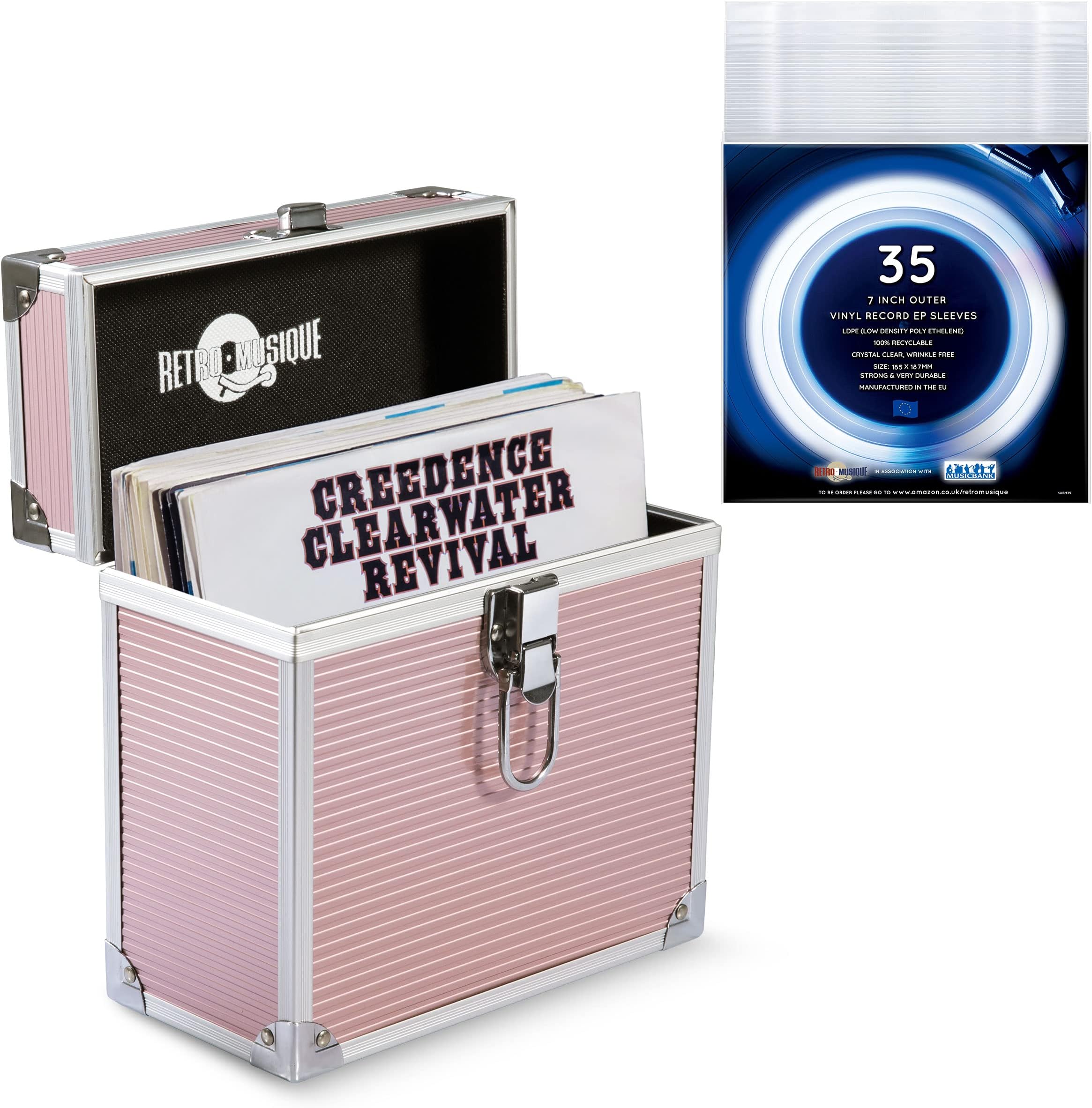 GPO Portable Carry Case for Singles / 7-Inch Vinyl Records - Red ...