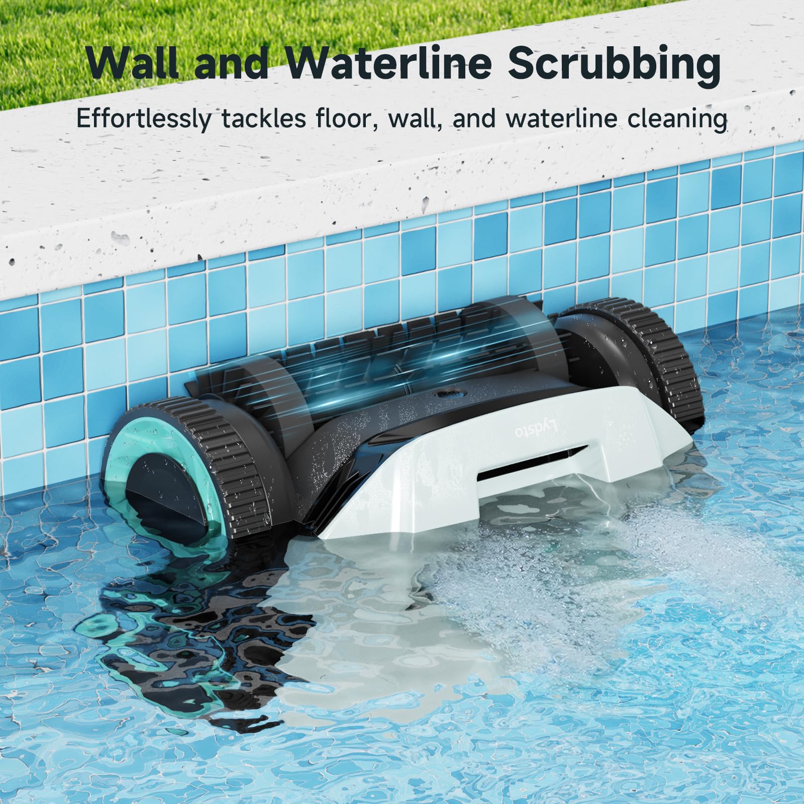 Lydsto Cordless Robotic Pool Cleaner-Pool Vacuum for In ground Pools ...