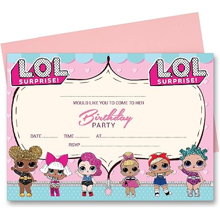 DRAAK 30 x LOL Birthday Party Invitations Invites Girl Children Kids ...