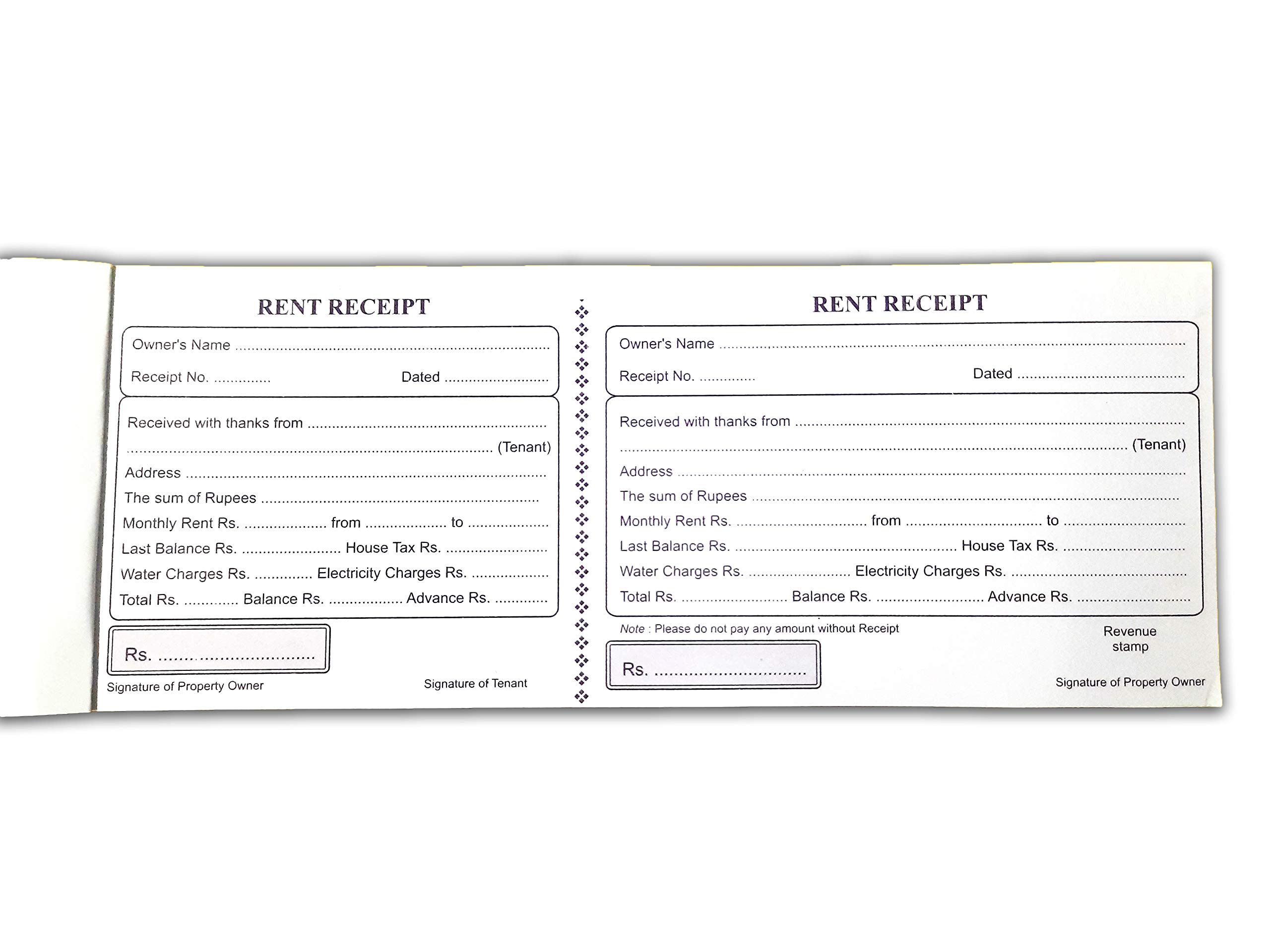 LRS Rent Receipt Book Long Type- 50 Sheets (Pack of 6) : Amazon.in ...