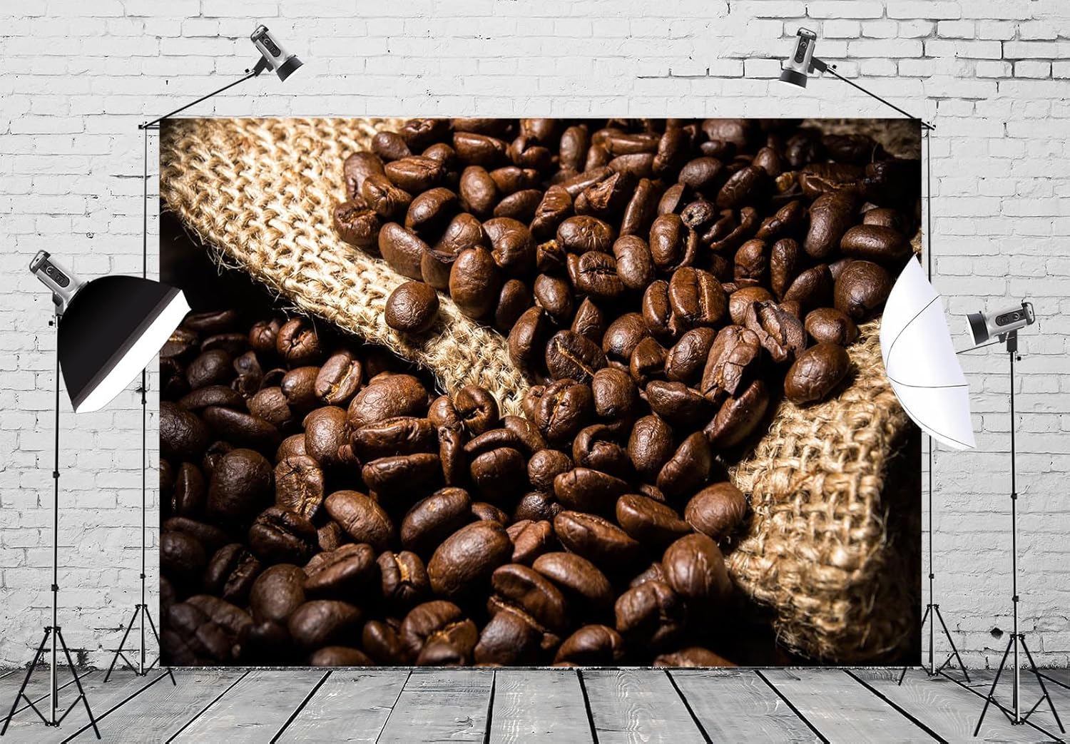Amazon.com : BELECO 5x4ft Fabric Coffee Beans Backdrop Coffee Theme ...
