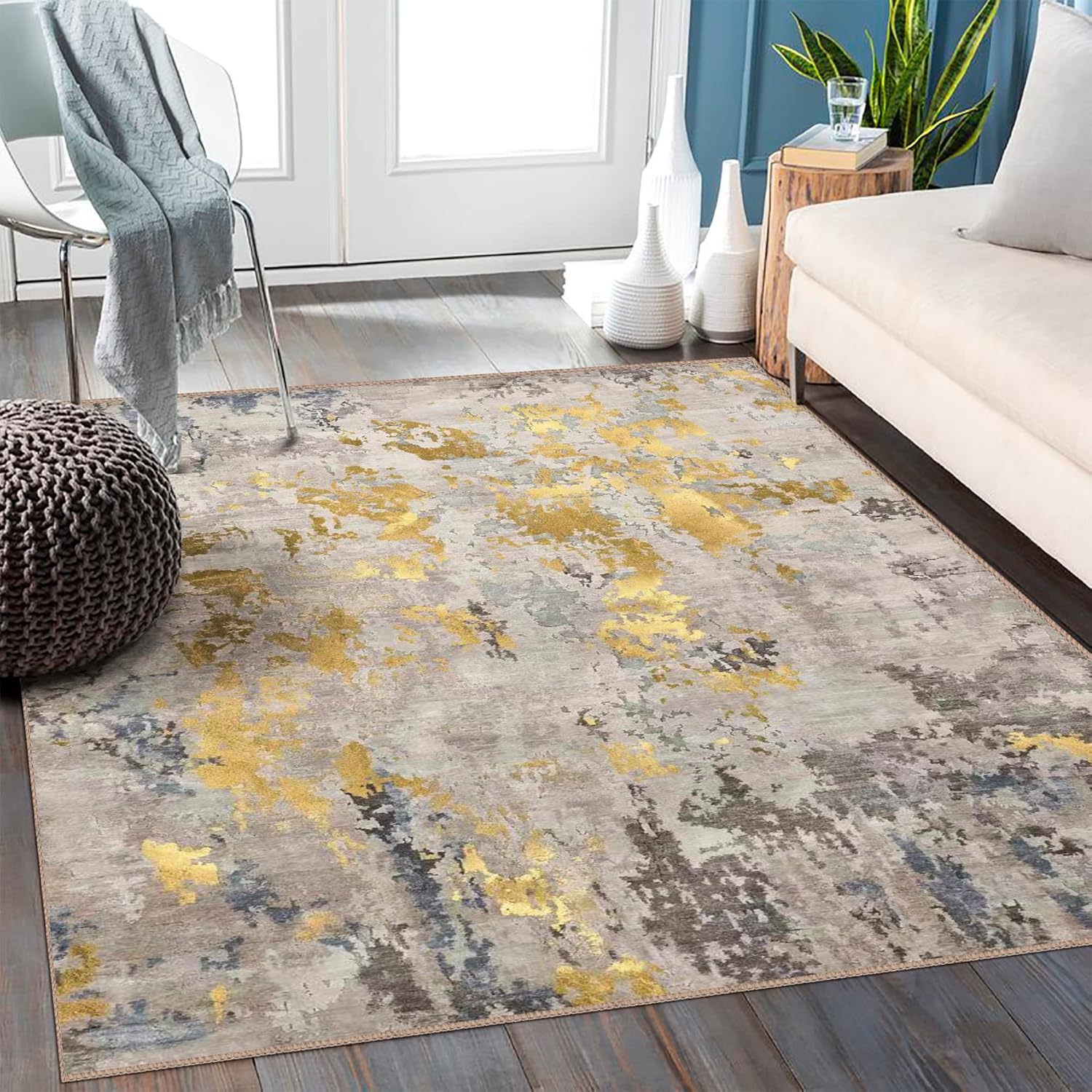 Amazon.com: vivorug Washable Rug, Ultra Soft Area Rug 4x6, Non Slip ...