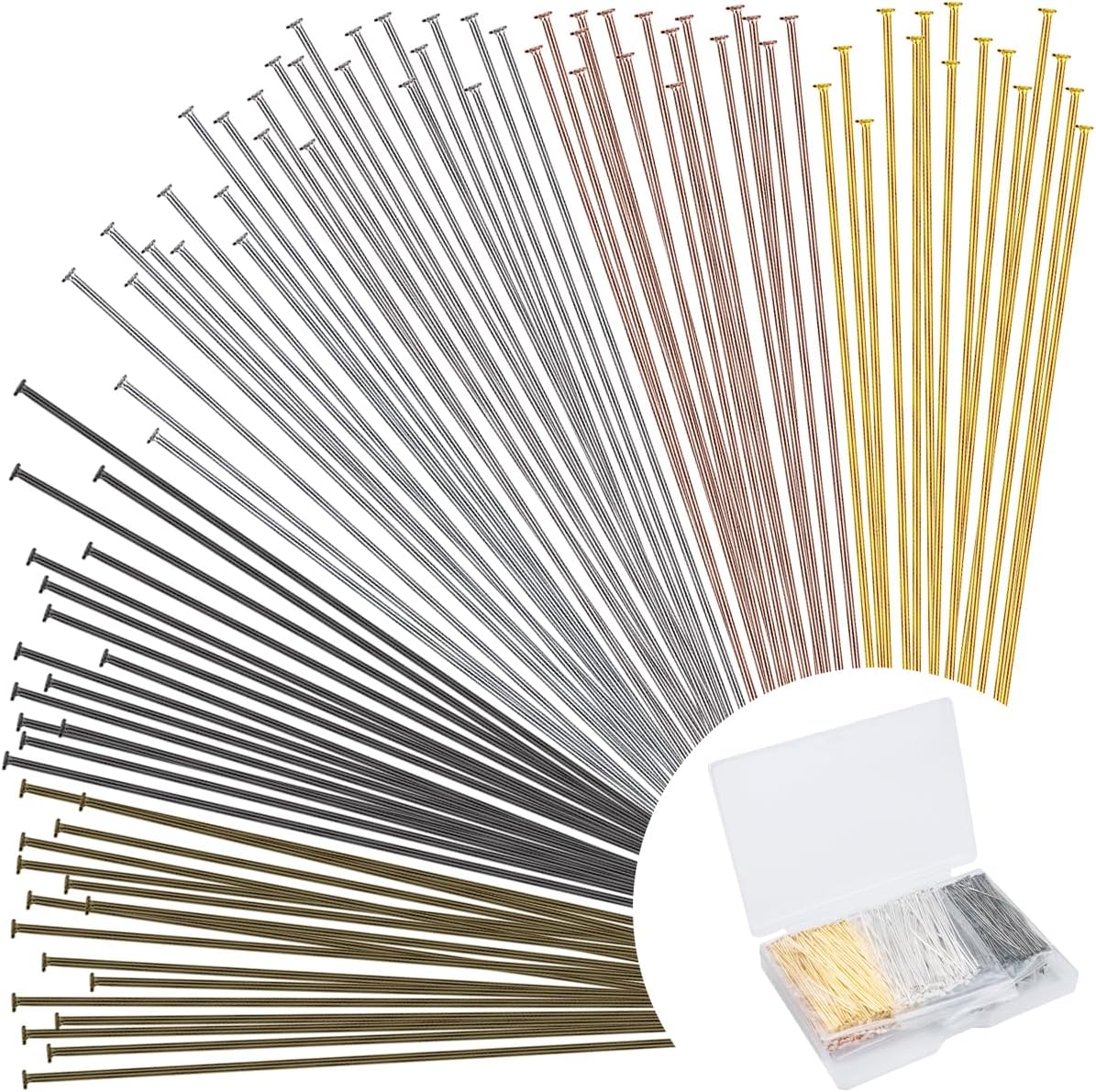 Amazon.com: 600 Pieces 2 Inch Flat Head Pins for Jewelry Making DIY ...