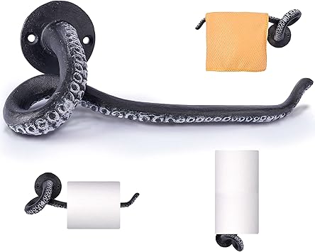 Amazon.com - Octopus Toilet Paper Holder - Bathroom Wall Mount Decor ...