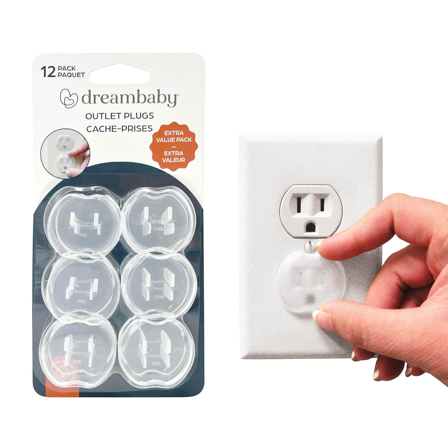 Amazon.com : Dreambaby Plastic Baby Safety Outlet Plug Covers - 12 Pack ...
