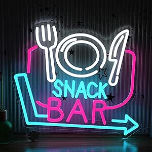 Amazon.com : AEHEMNGZ Snack Bar Neon Sign for Wall Decor 14.96’’*12.6 ...