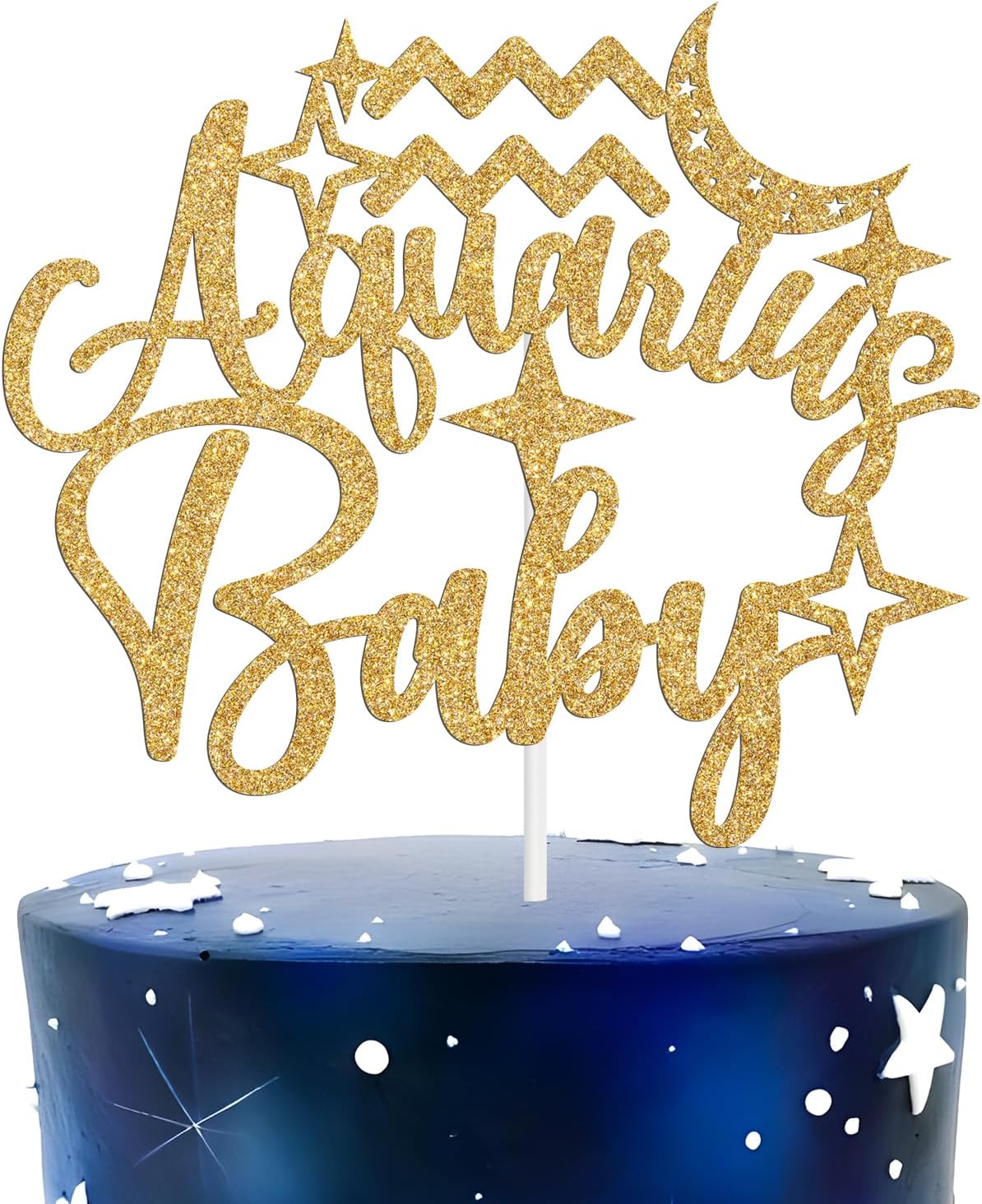 Amazon.com: Aquarius Baby Birthday Cake Topper - 12 Zodiac Aquarius ...