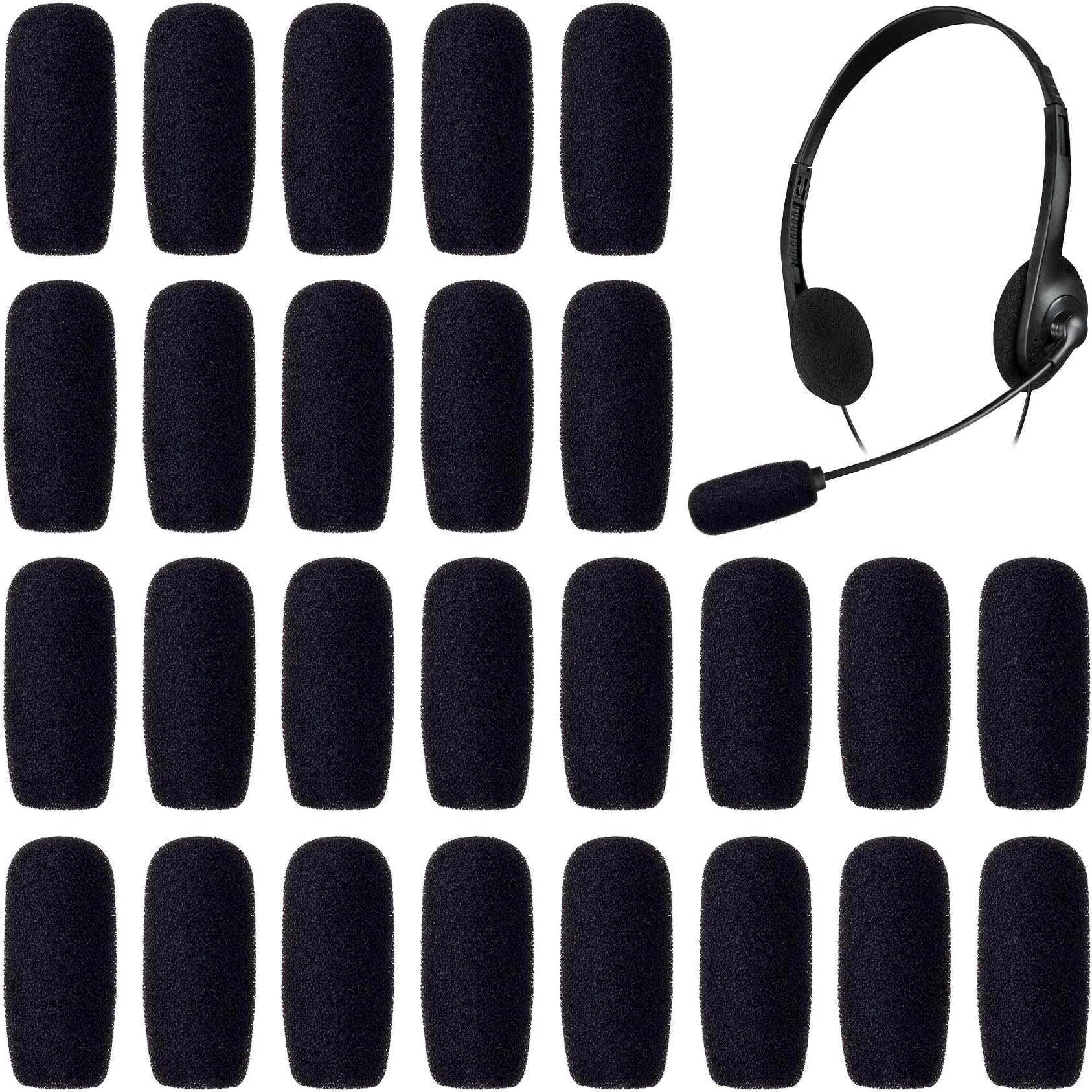 Amazon.com: 10 Piece Black L 35mm x D10mm Mini Microphone Headset ...