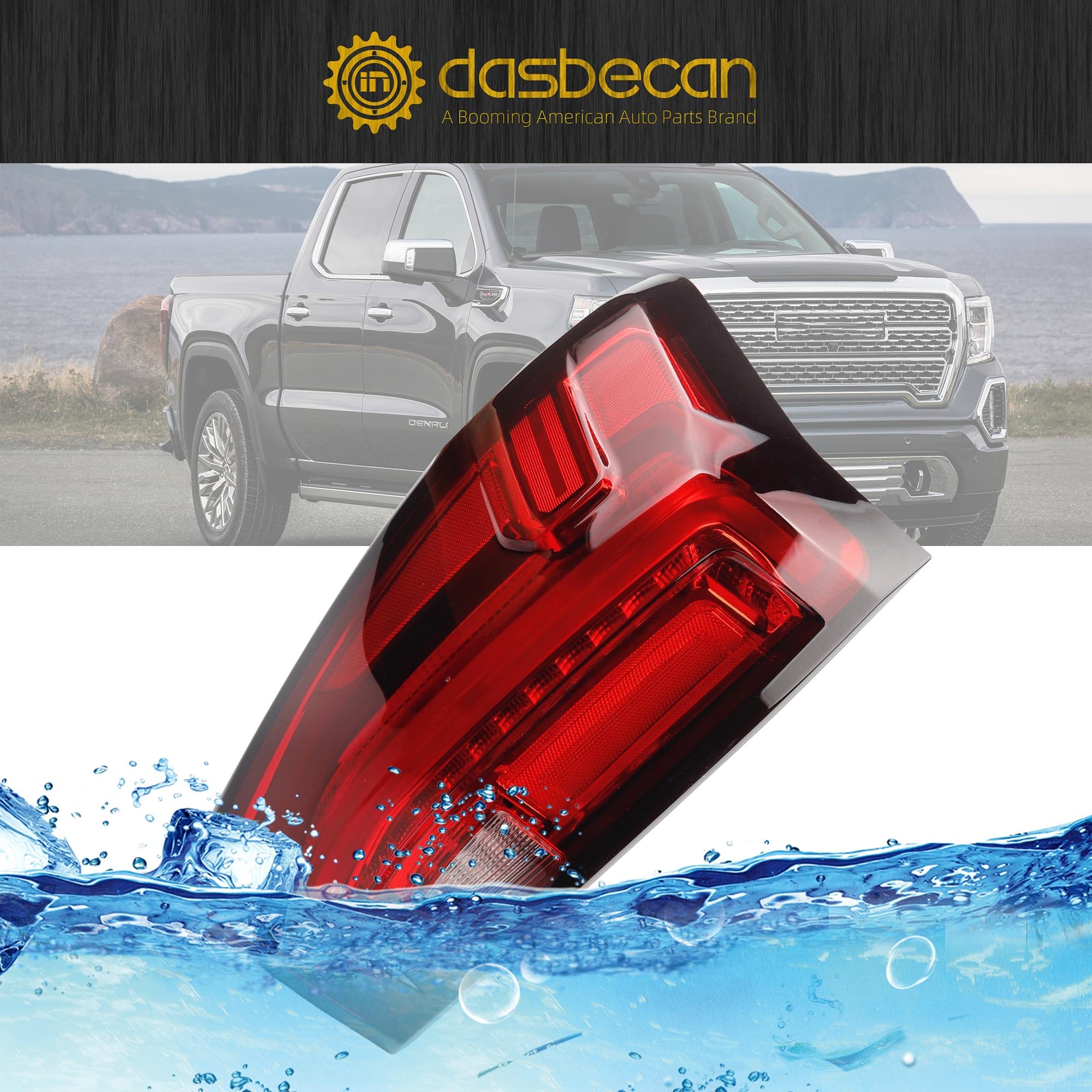 Dasbecan Left Driver Side Tail Light Assembly Rear Lamp LED Type ...