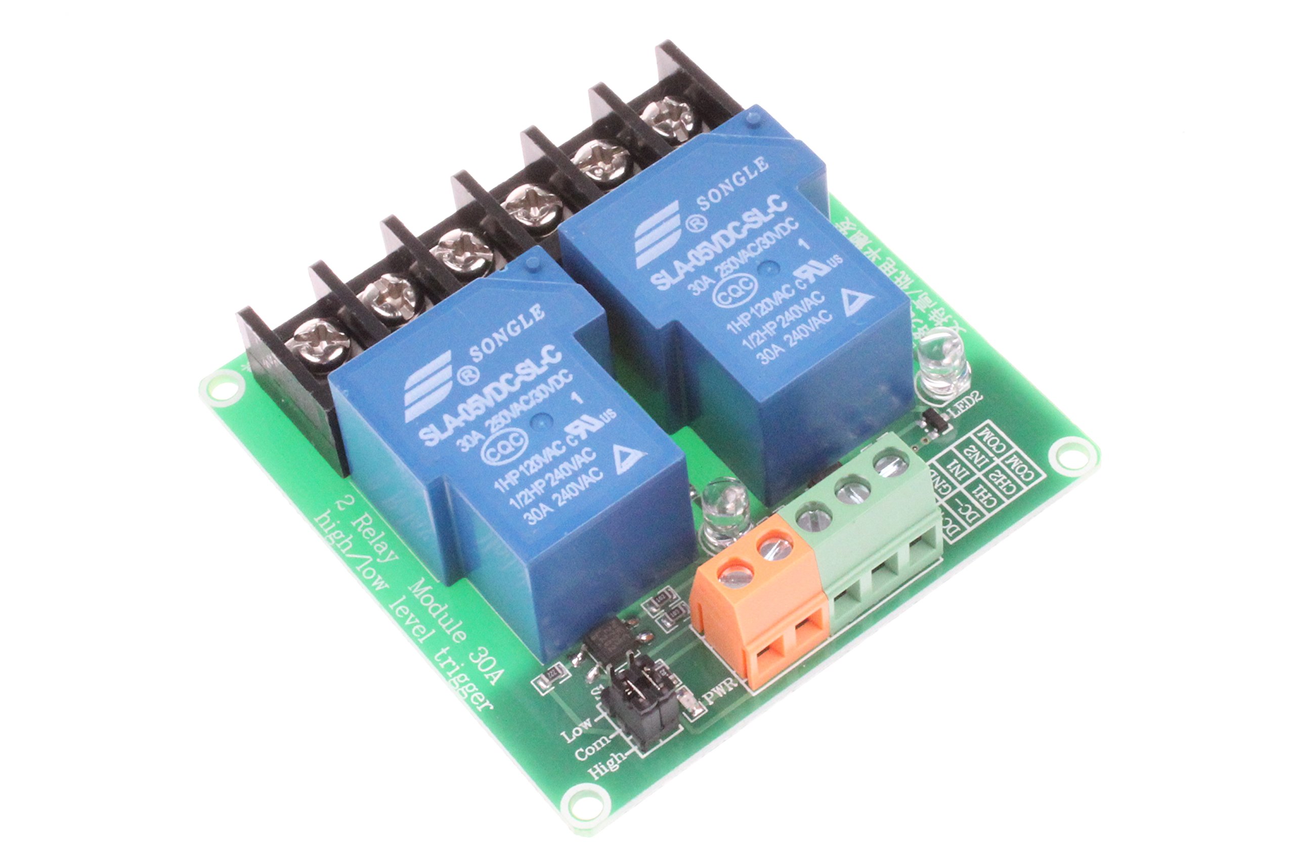 Snapklik.com : NOYITO 30A 2-Channel Relay Module High Low Level Trigger
