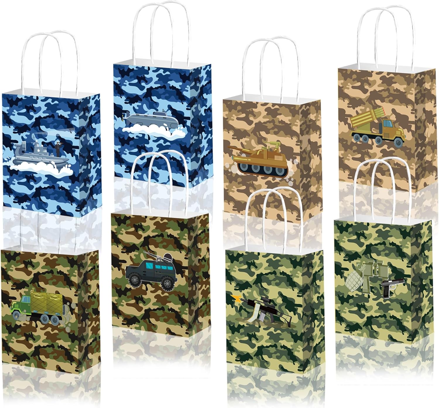 Amazon.com: 24Pack Camo Paper Gift Bags Camouflage Design Goodie Bags ...