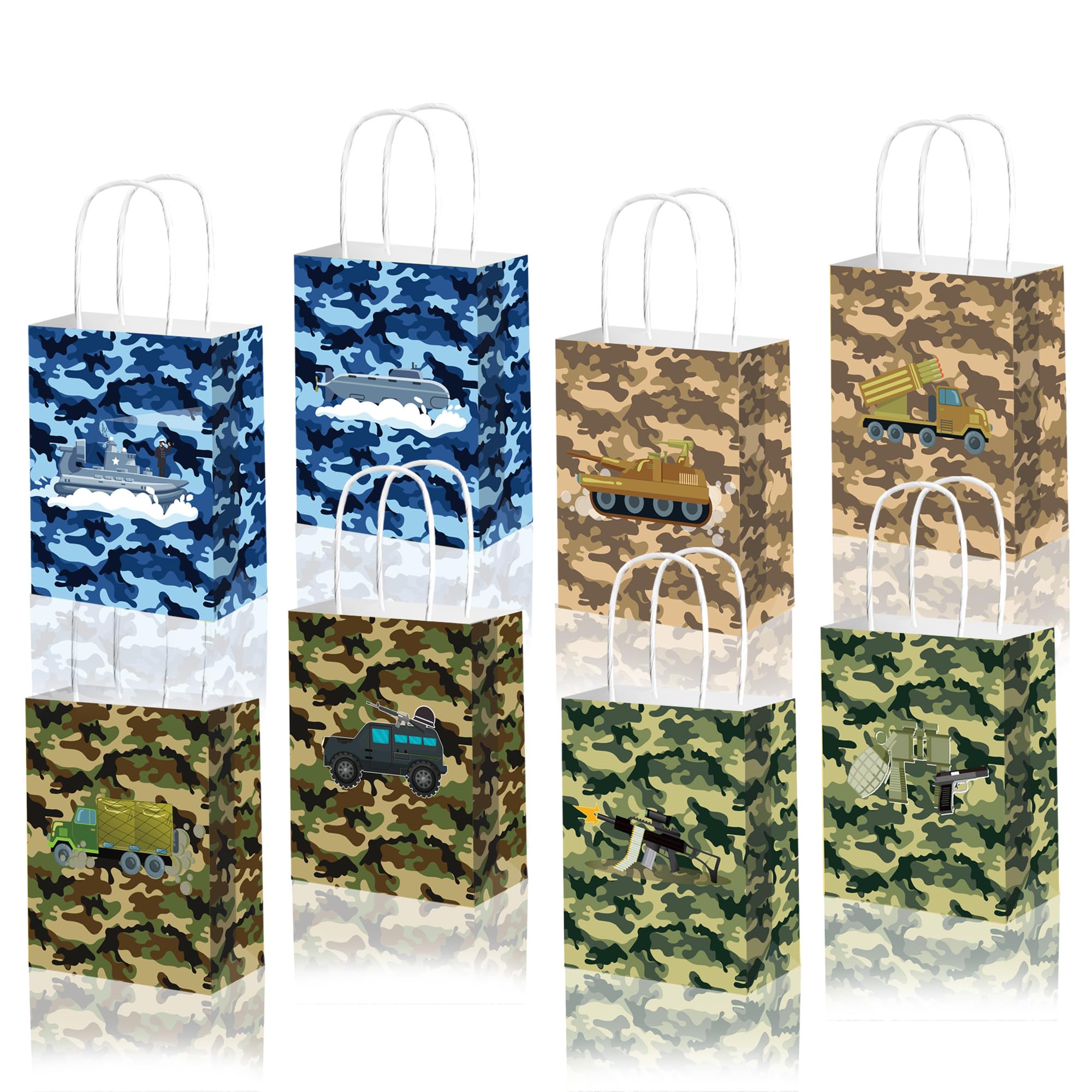 Amazon.com: 24Pack Camo Paper Gift Bags Camouflage Design Goodie Bags ...